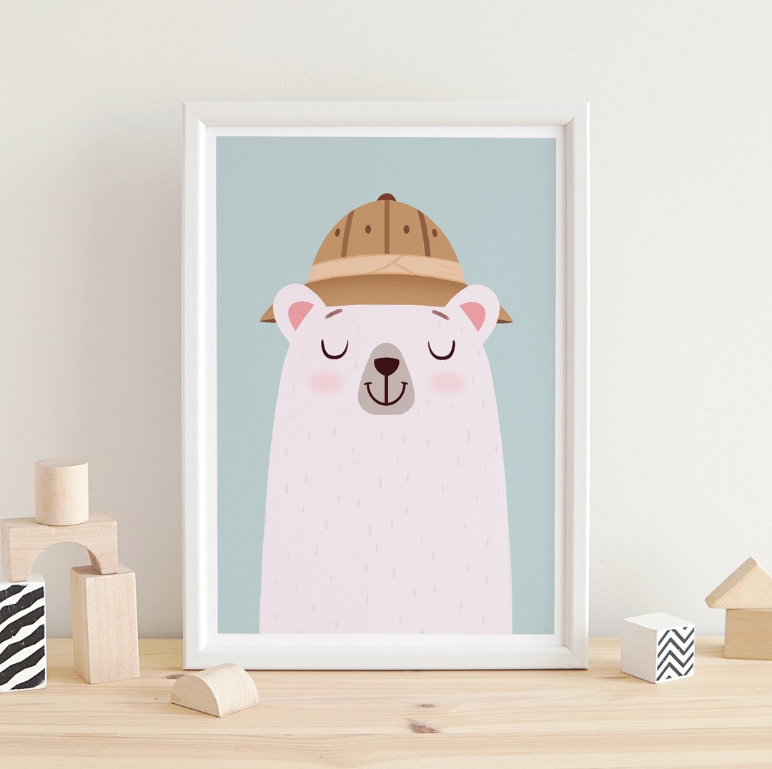 Archaeologist Bear, Nursery Wall Print, Decor for Playroom, Art for ...