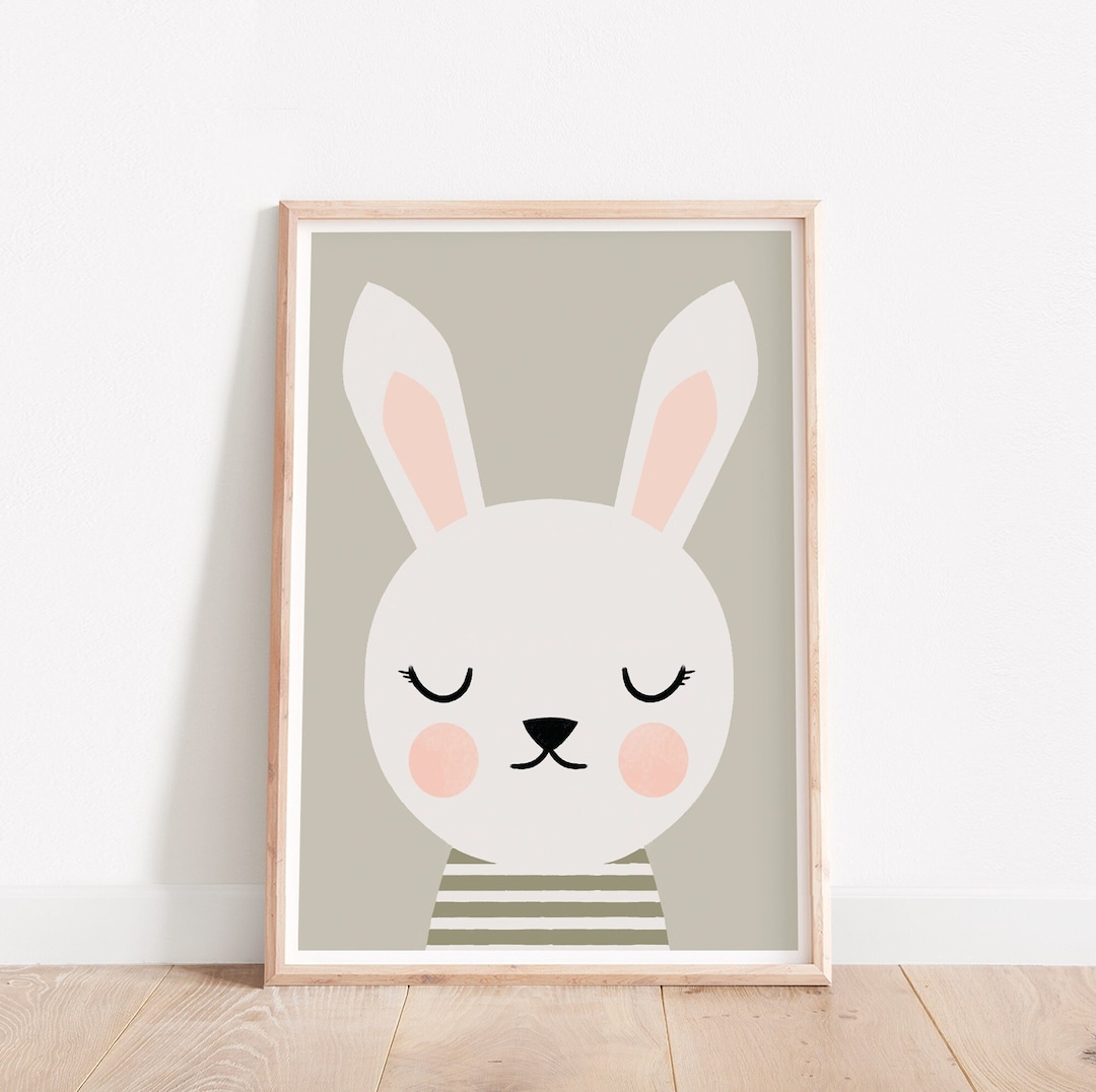 Rabbit Wall Art, Animals Wall Decor, Cute Wall Decor, Nursery Prints ...
