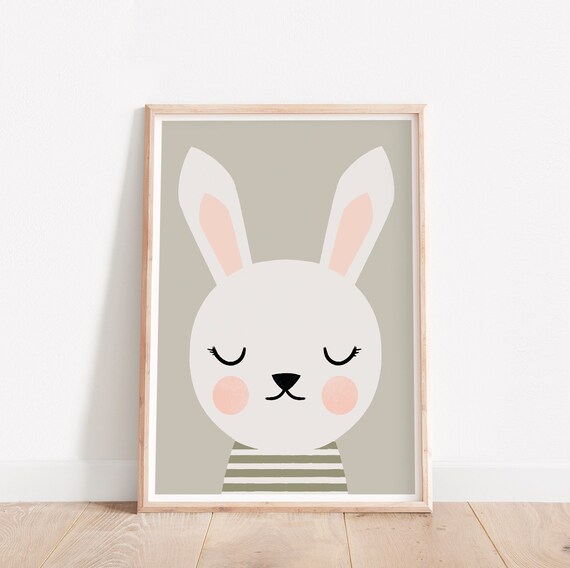 Art & Collectibles Bunnies Classroom Decor Educational Playroom Wall ...