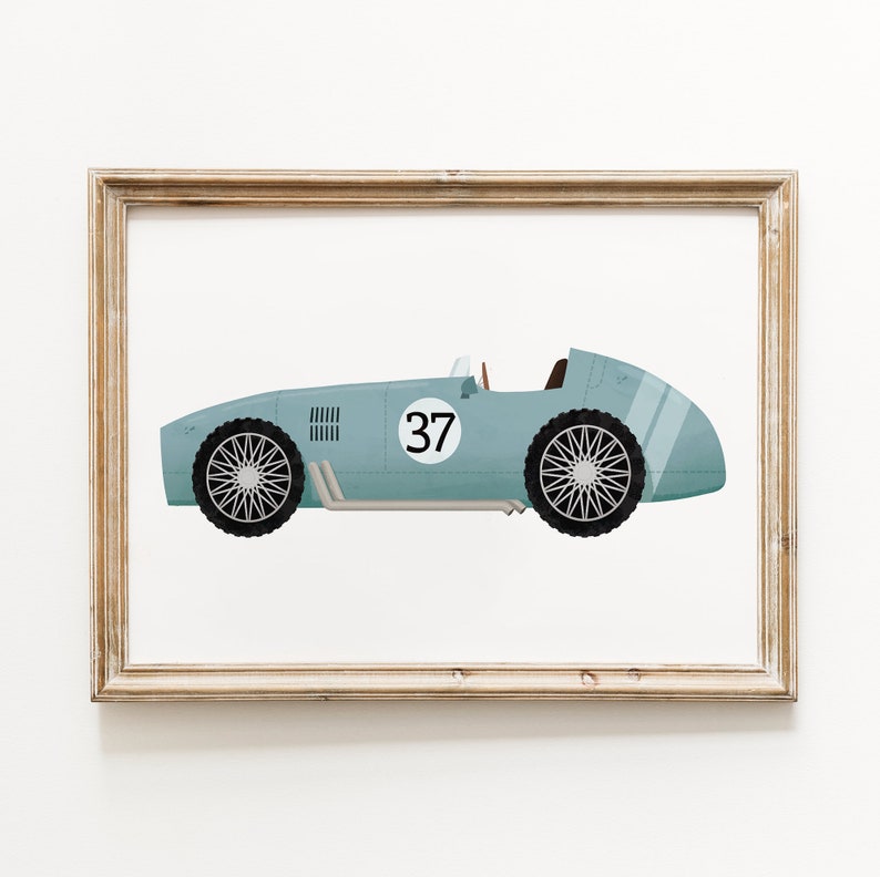 Vitage Car Print Vintage Racing Car Race Car Print Nursery - Etsy