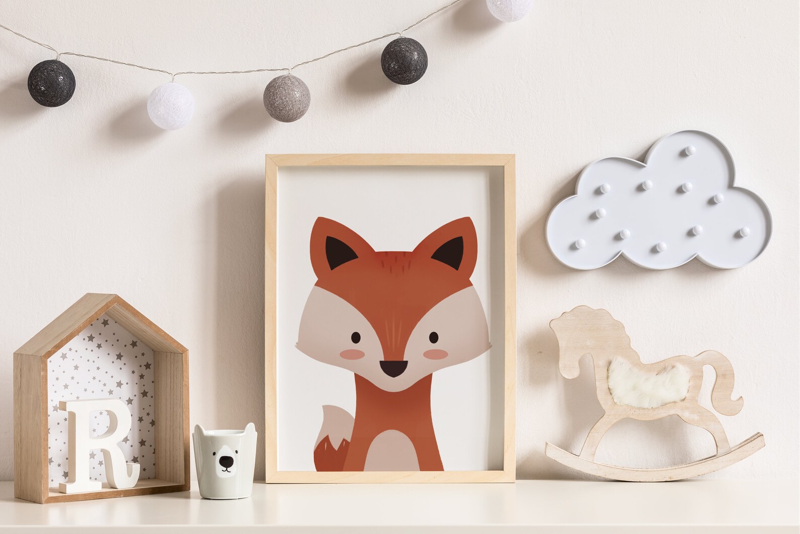 Fox Print Nursery Animal Fox Nursery Kids Room Art Art for - Etsy
