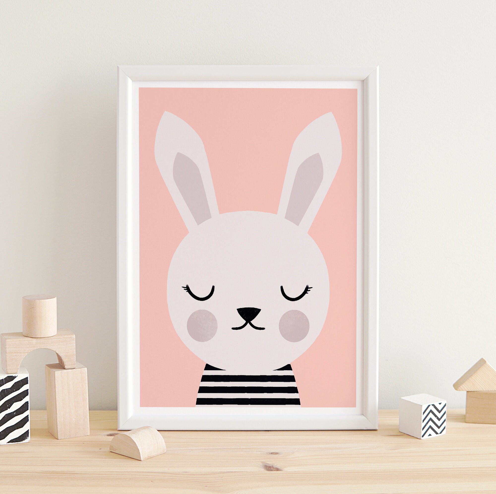 Cute Rabbit Little Rabbit Scandinavian Nursery Minimalist - Etsy