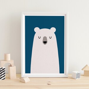 Bear Print, Cute Bear, Nursery Wall Decor, Cute Art Work, Bear Poster ...