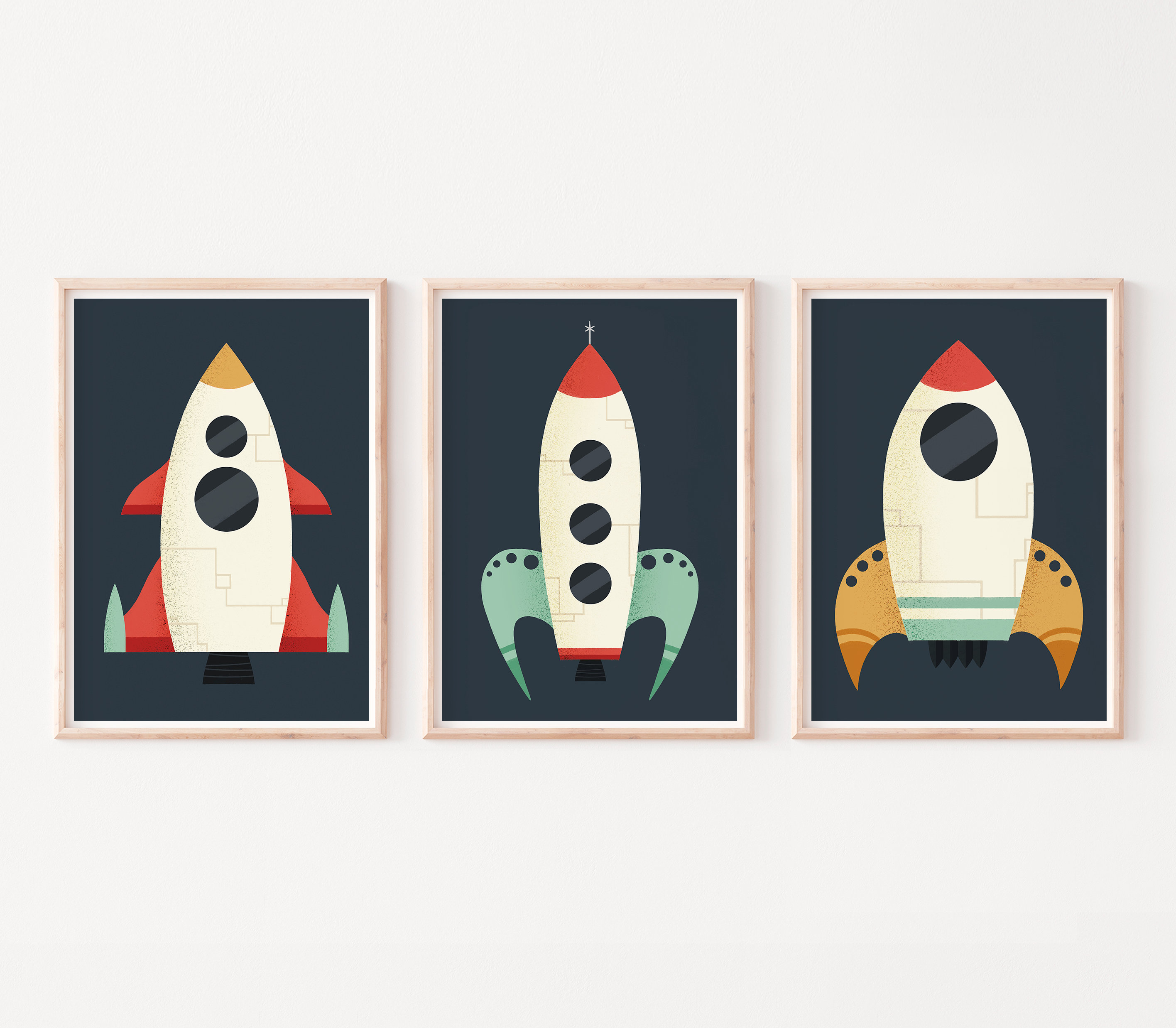 Space print Spaceship art Nursery wall art Nursery wall | Etsy