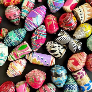 6/35 Set of 35 Handmade Paper Beads - Etsy