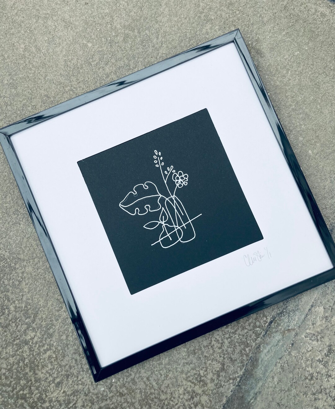 Original Framed Botanical Pen and Ink - Etsy