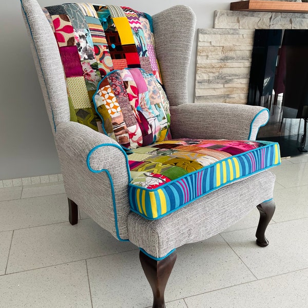 Patchwork Chair - Etsy UK