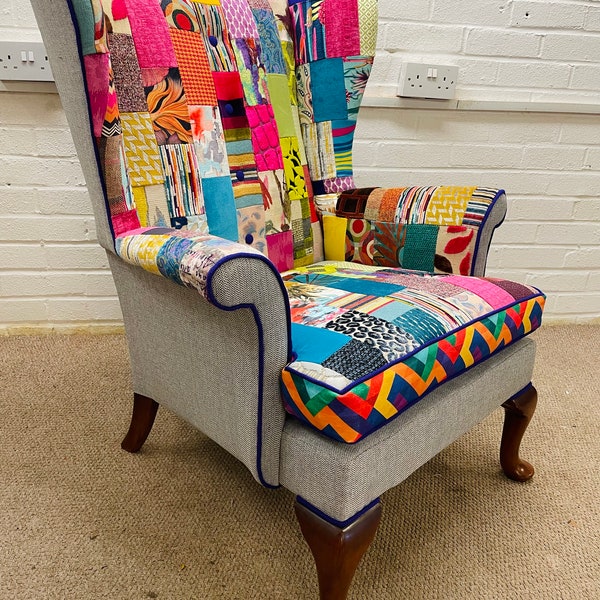 Patchwork Chair - Etsy UK