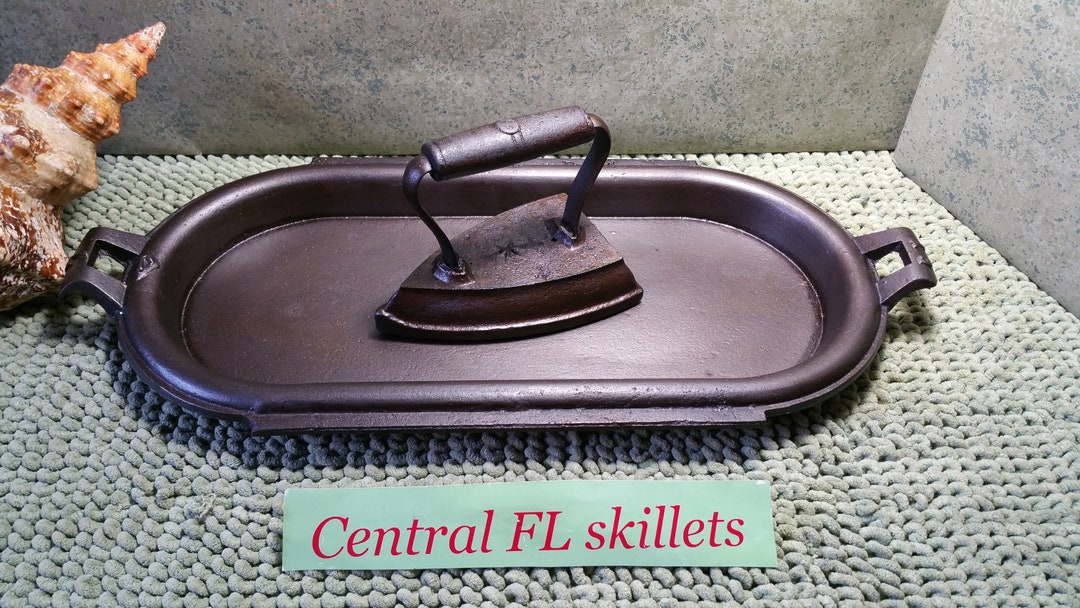 Unmarked #7 Smooth Bottom Cast Iron Sad Iron Heater/fish Fryer With ...