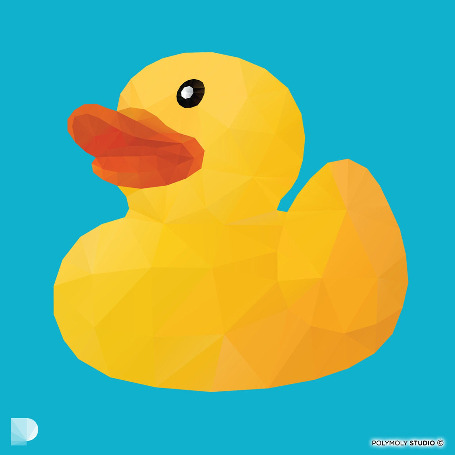 Rubber Duck Polygon Art. Instant Download Digital Print, Wall Decor ...