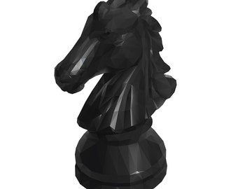 Chess Knight Printable Knight Chess Game Piece Minimalistic Digital ...