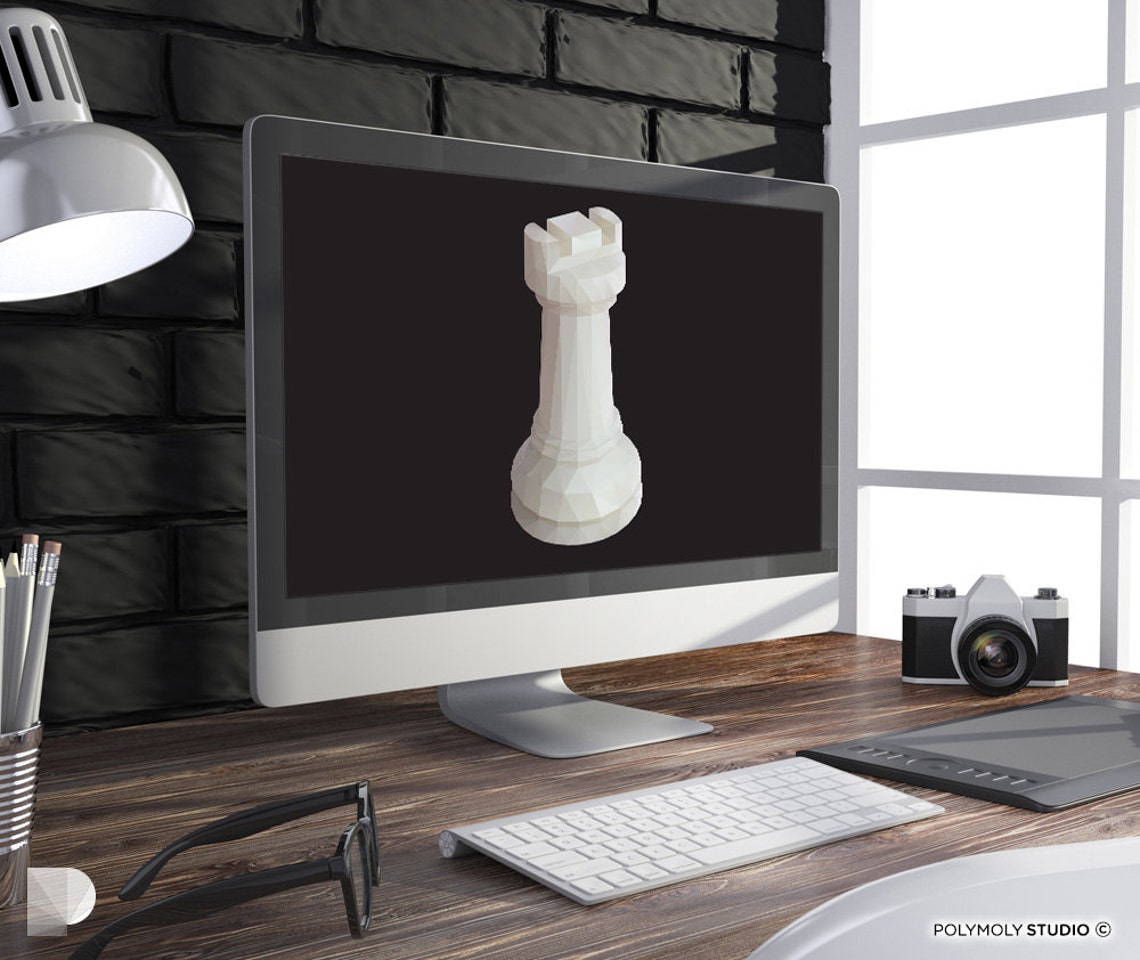 Rook Chess Piece Polygon Art. Instant Download Digital Print, Wall ...