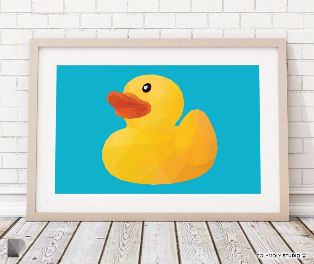 Rubber Duck Polygon Art. Instant Download Digital Print, Wall Decor ...