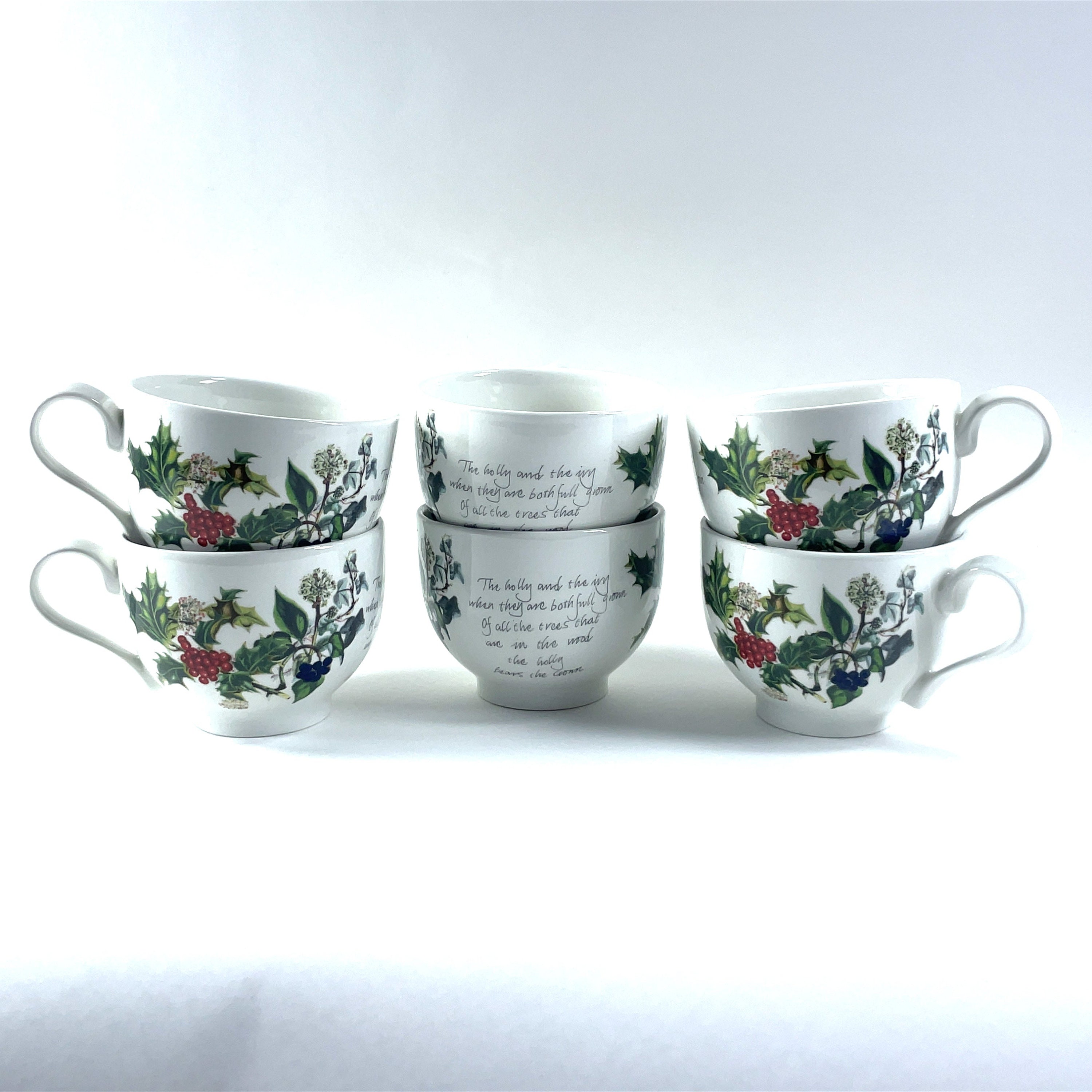 The Holly & the Ivy Cup and Saucer X 6 Anwyl Cooper-willis - Etsy