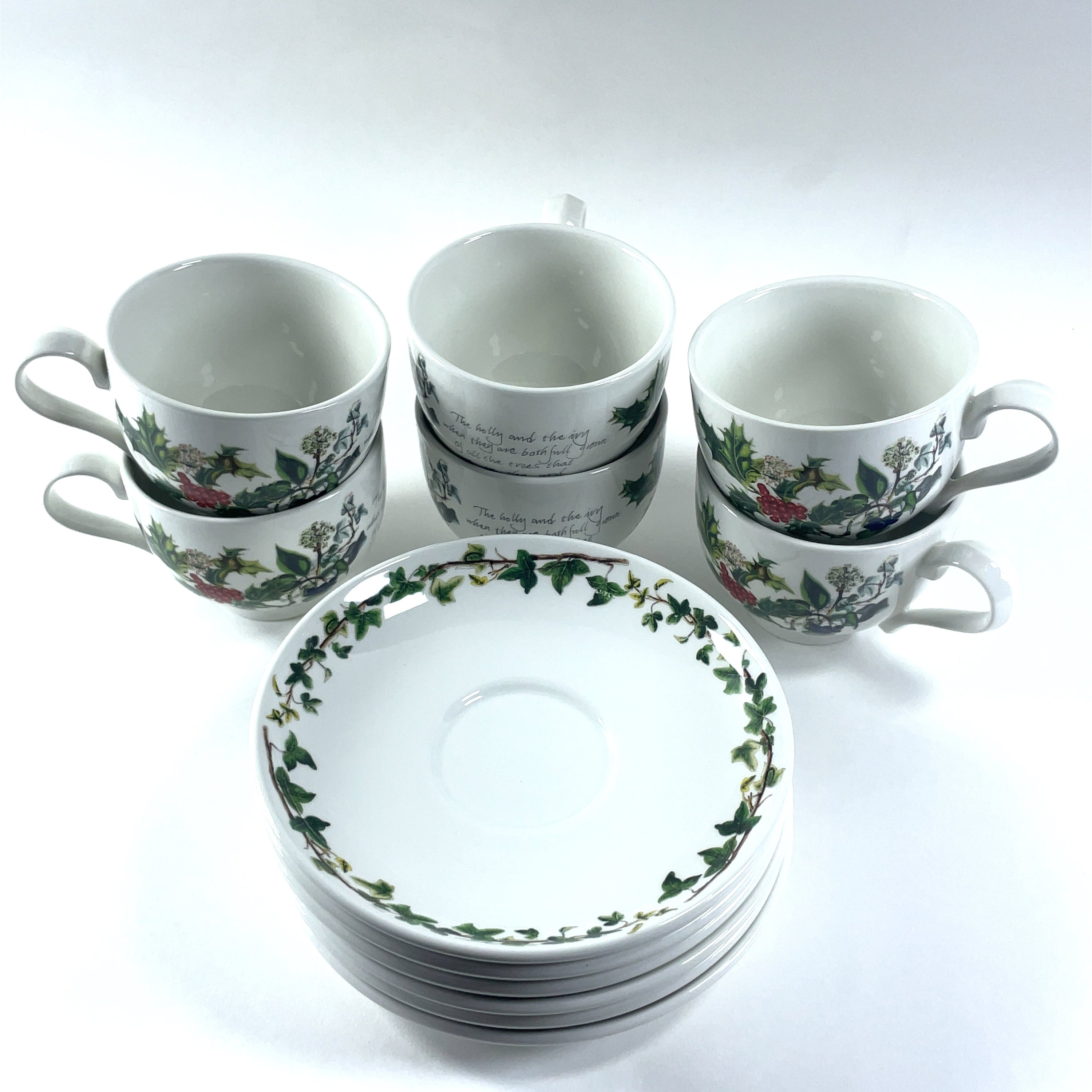 The Holly & the Ivy Cup and Saucer X 6 Anwyl Cooper-willis - Etsy