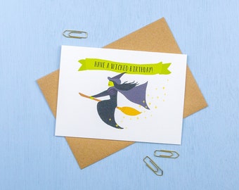 PRINTABLE- WICKED Birthday Card, Birthday, Witch, Wicked - Etsy