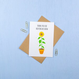 Sunflower Teacher Thank You Card - Etsy