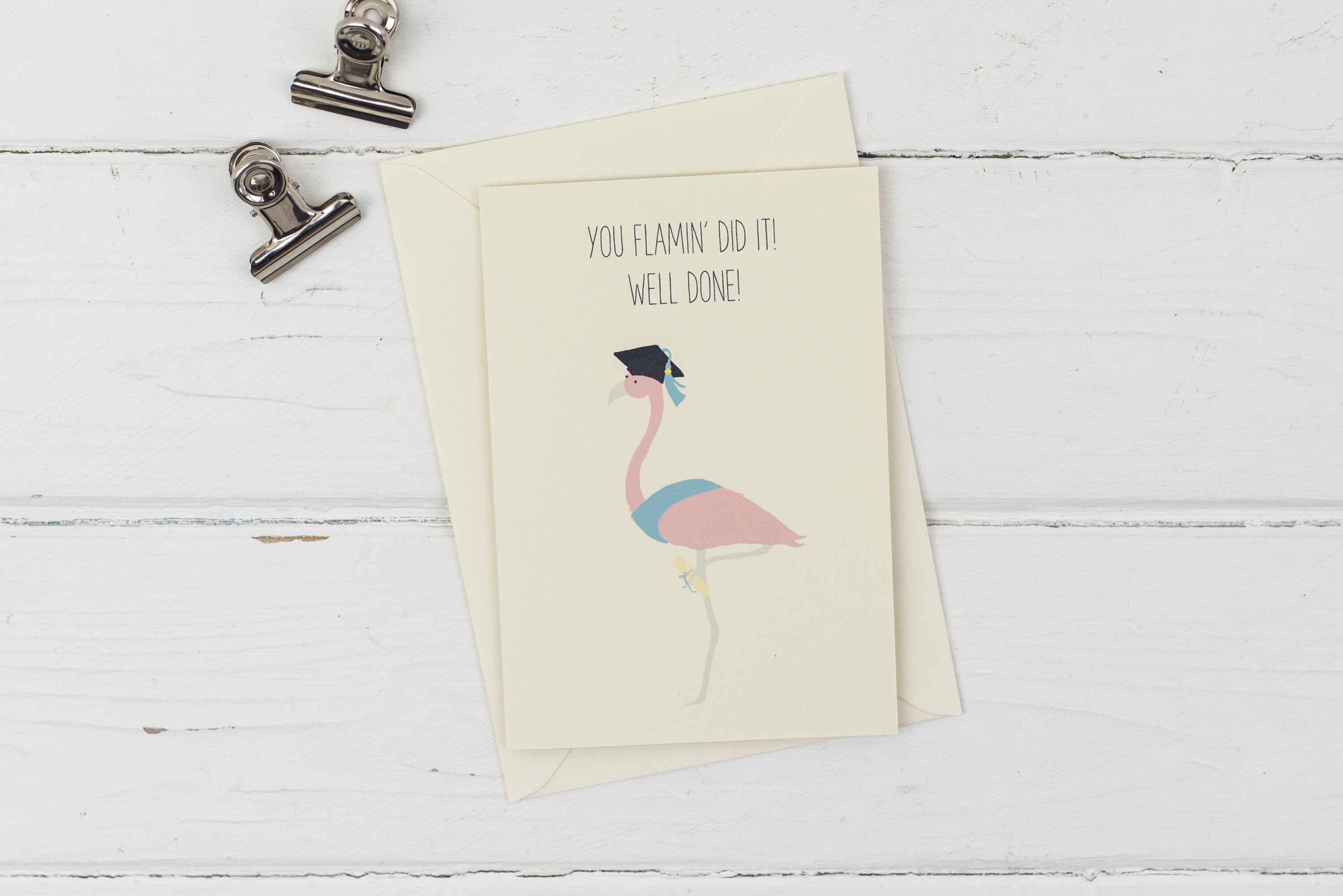 Flamingo Graduation Well Done Card You Flamin' Did It | Etsy