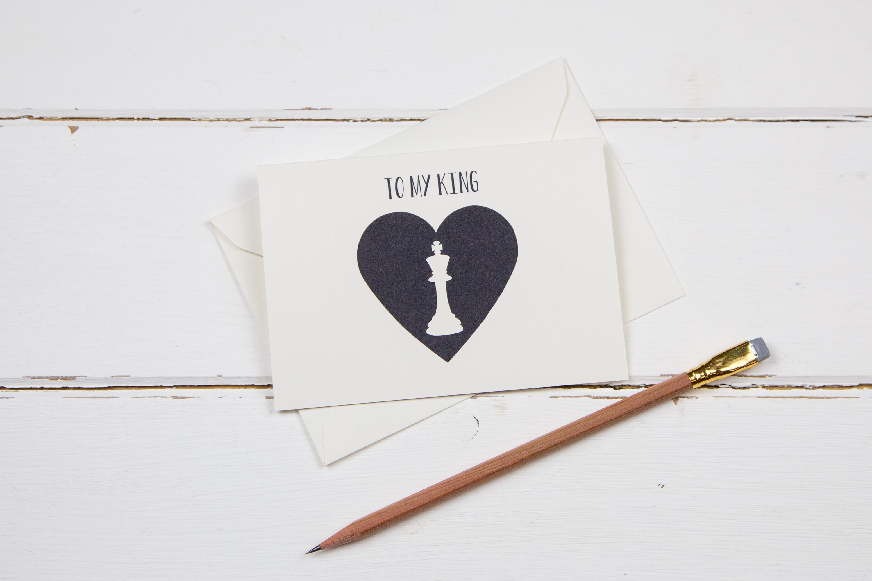 My King Chess Card Chess Piece Valentine's Anniversary - Etsy UK