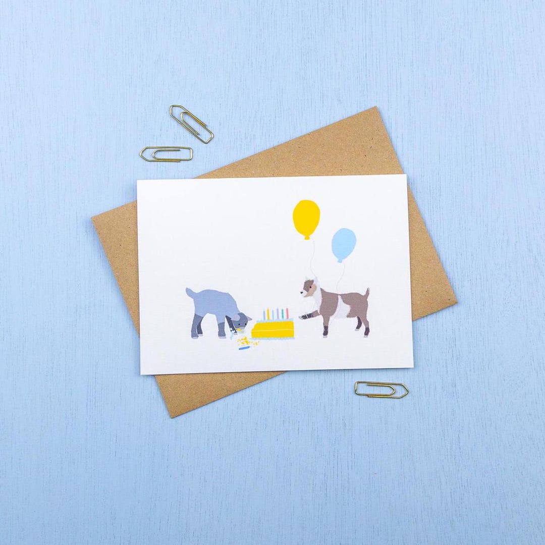 Birthday Goats Card- Pygmy Goats Birthday Card - Etsy