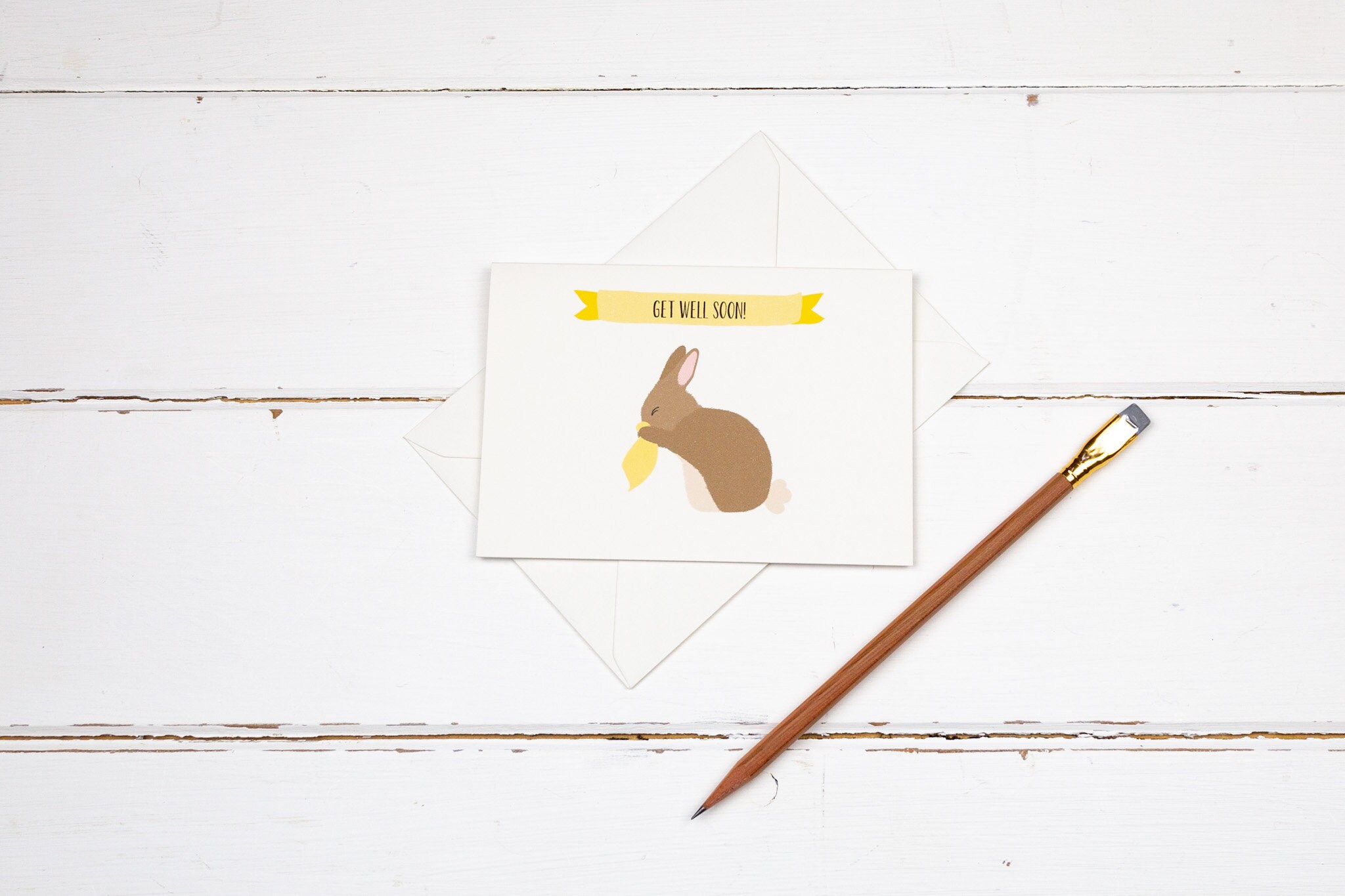 Bunny Rabbit Get Well Soon Card - Etsy