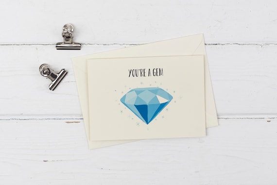 You're a Gem Diamond Thank You Card | Etsy