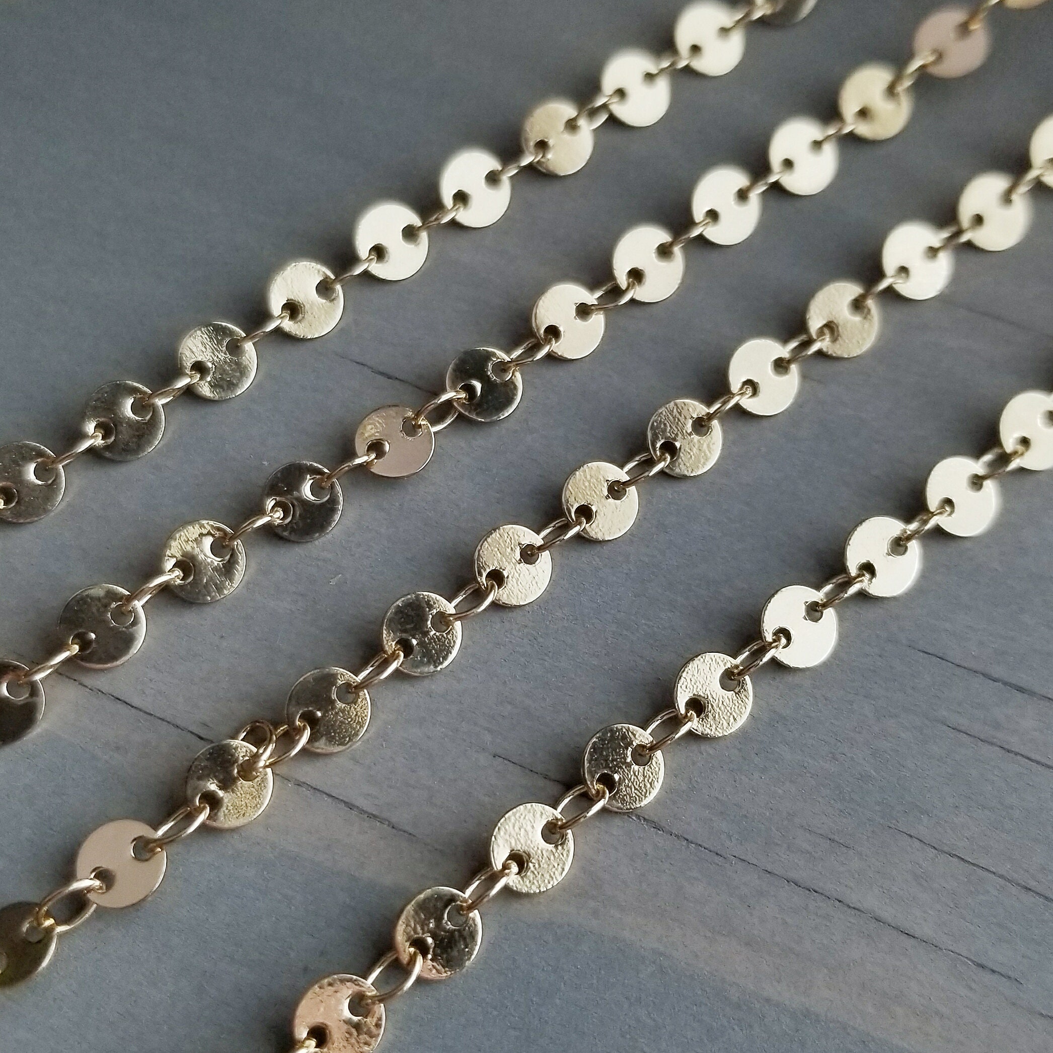 4mm Round Disc Chain Gold Finish Bulk Chain 1 Feet 3 - Etsy