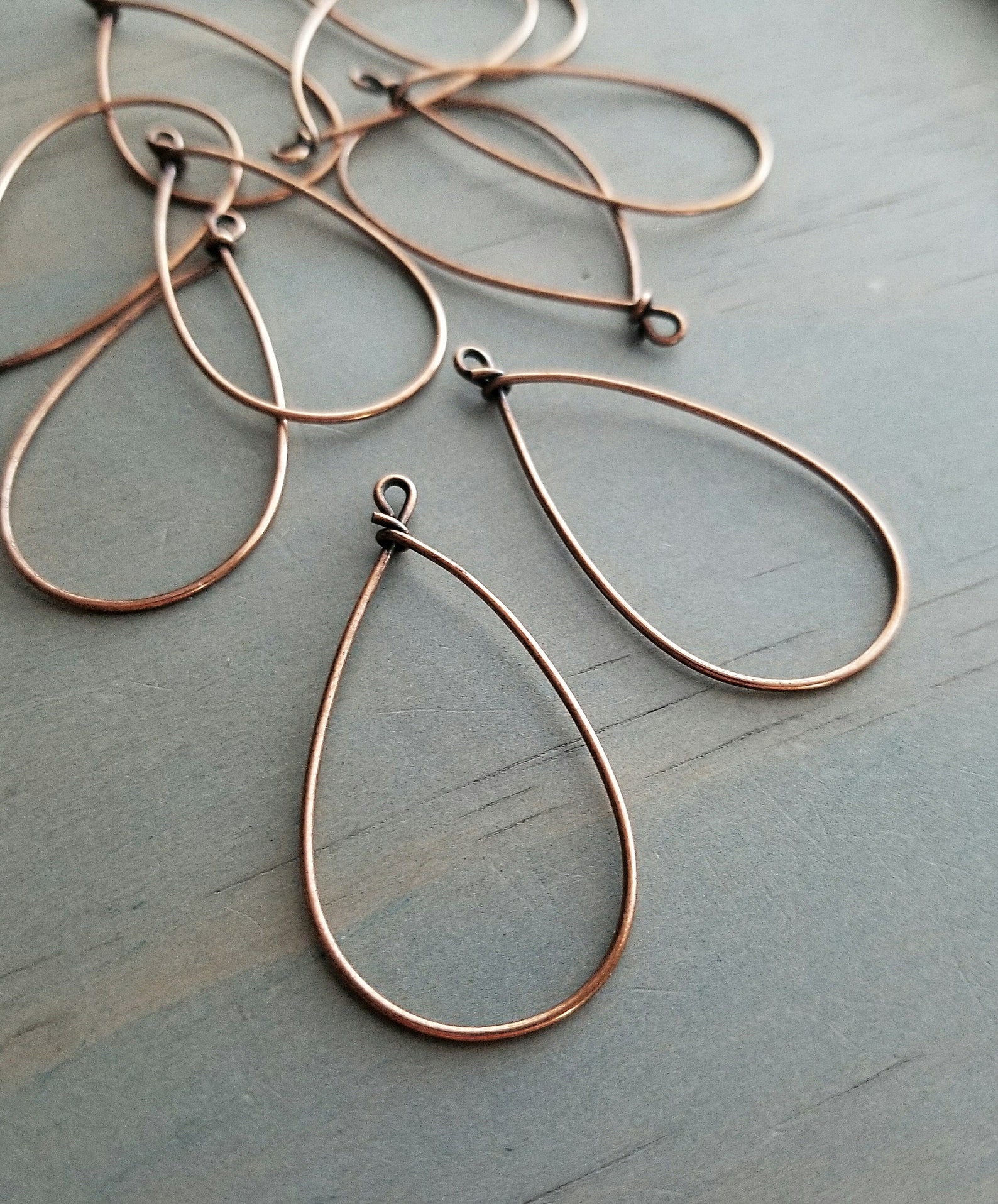 Teardrop Wire Frame - Antique Copper >> 2 Pieces - 45mm - Pear Shape ...