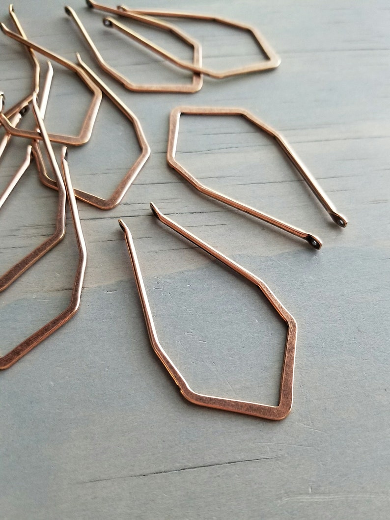 Open Geometric Frame Copper 2 Pieces 51mm X 26mm - Etsy