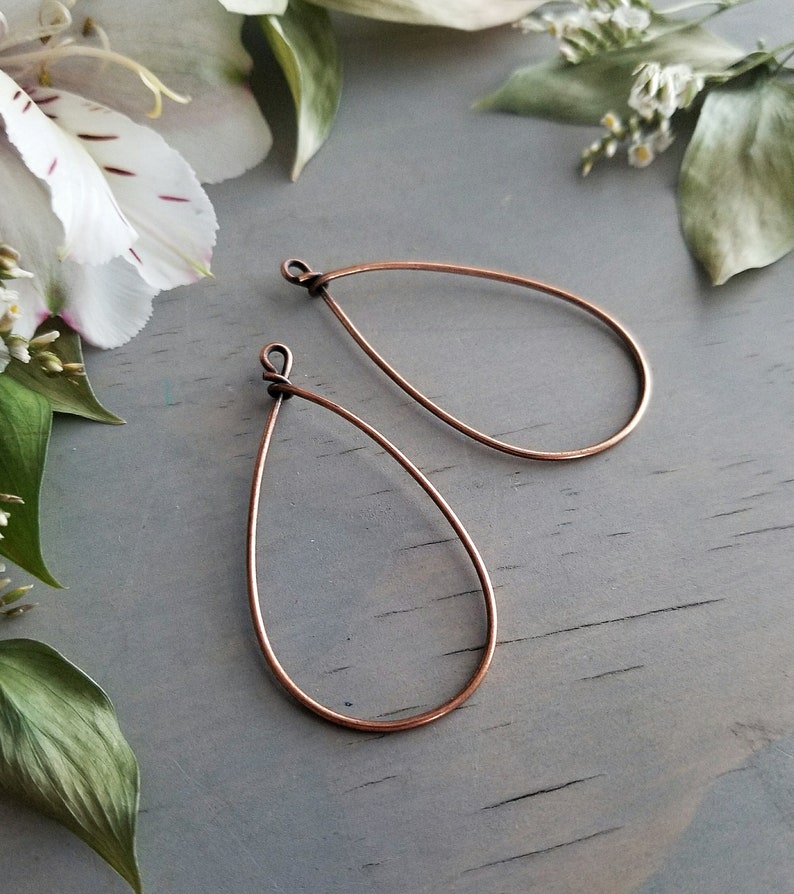 Teardrop Wire Frame Antique Copper 2 pieces 45mm | Etsy