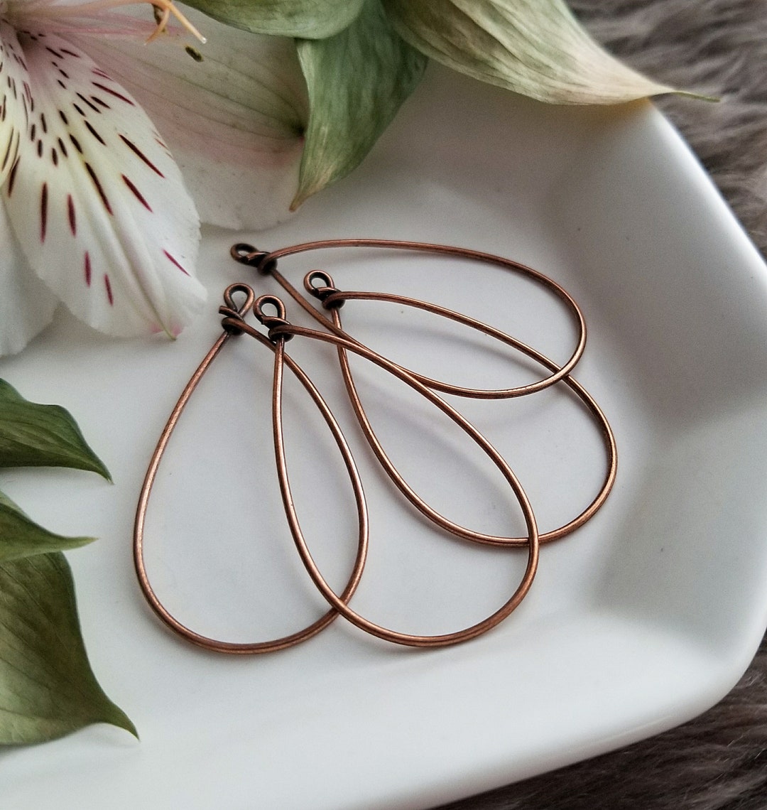 Teardrop Wire Frame - Antique Copper >> 2 Pieces - 45mm - Pear Shape ...