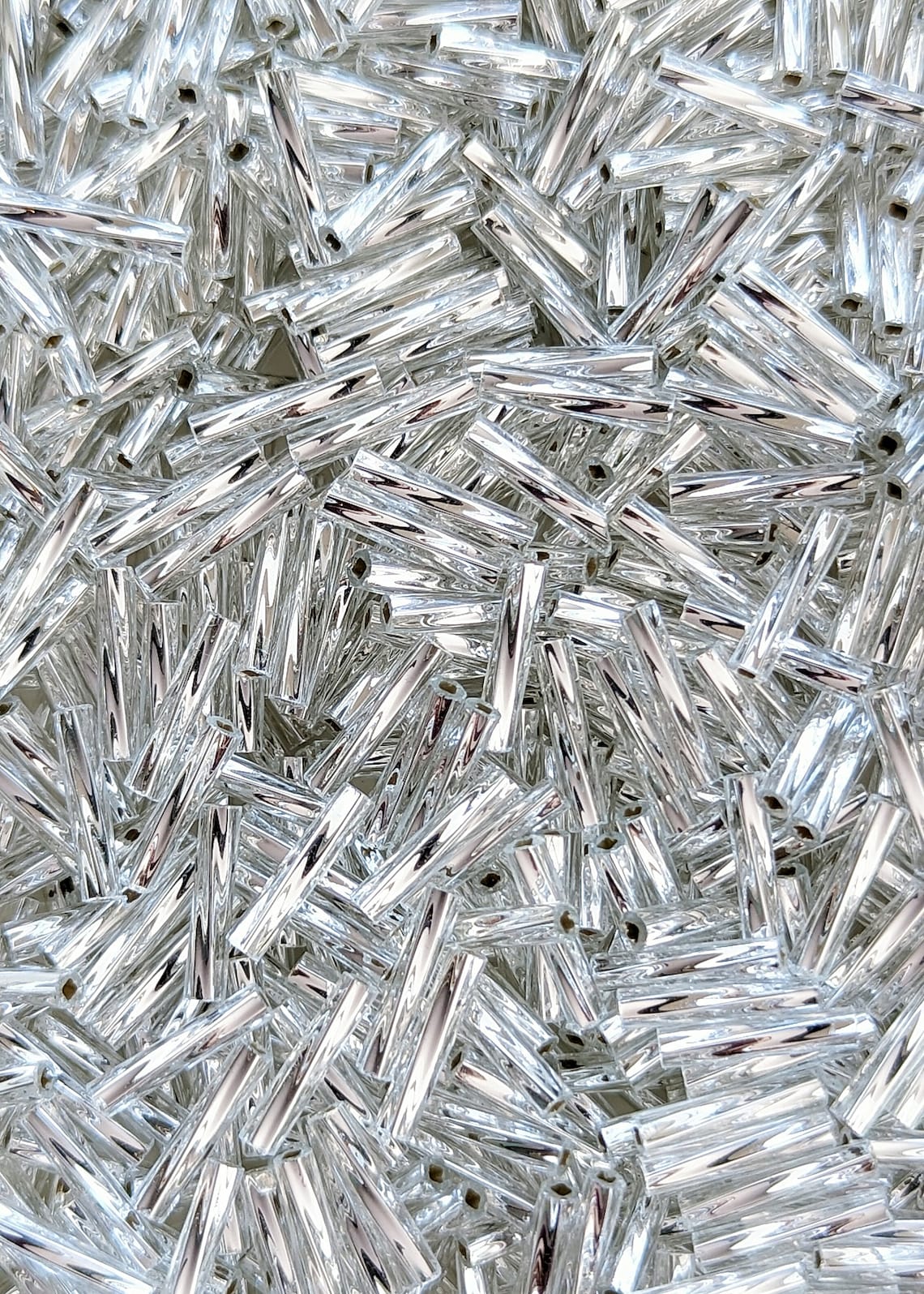 2.7mm X 12mm Twisted Bugle Beads S/L Crystal 10 Grams - Etsy