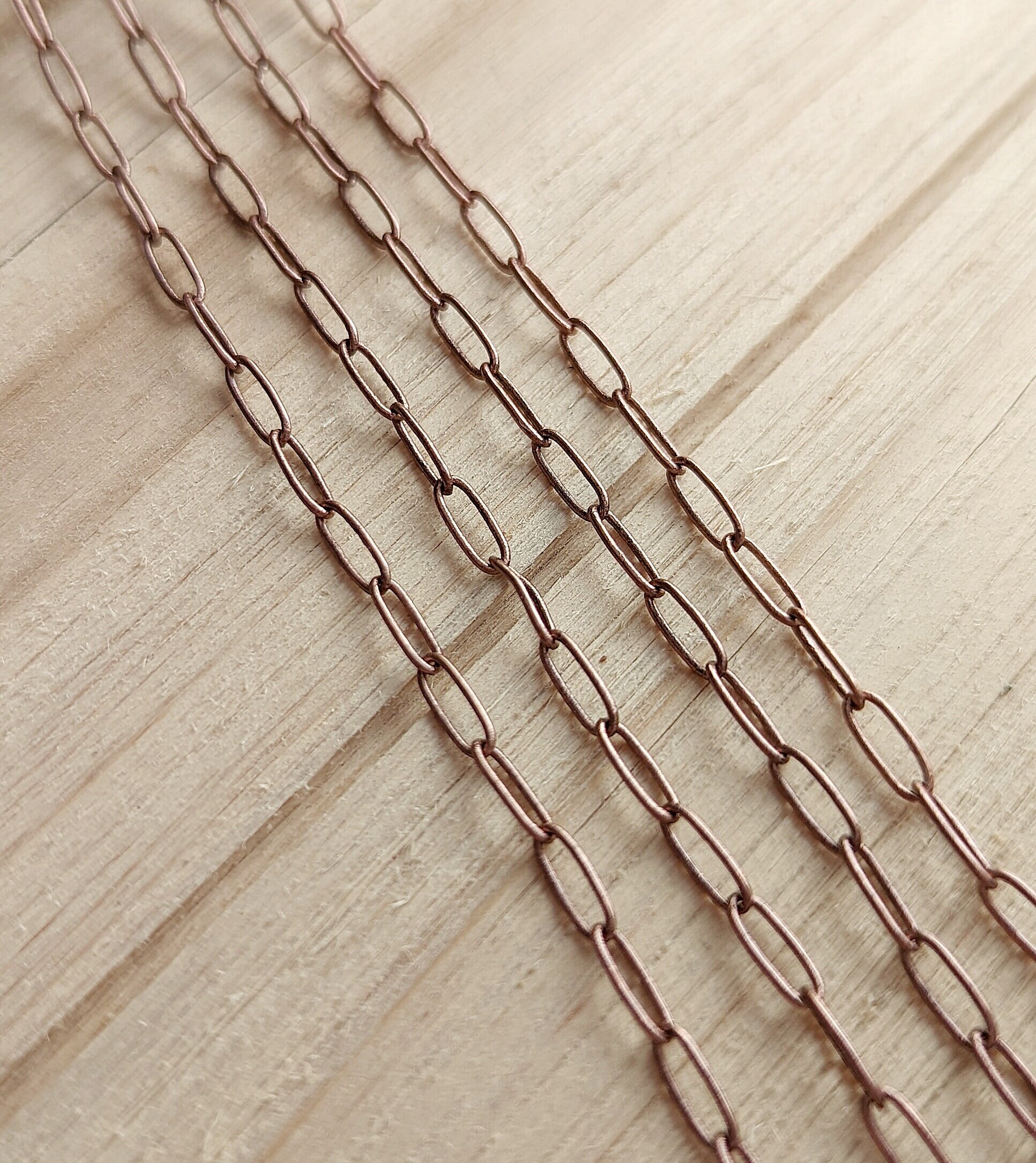 Antique Copper 7.9mm Paperclip Chain - Bulk Chain, 5 Feet, 10 Feet, 25 ...