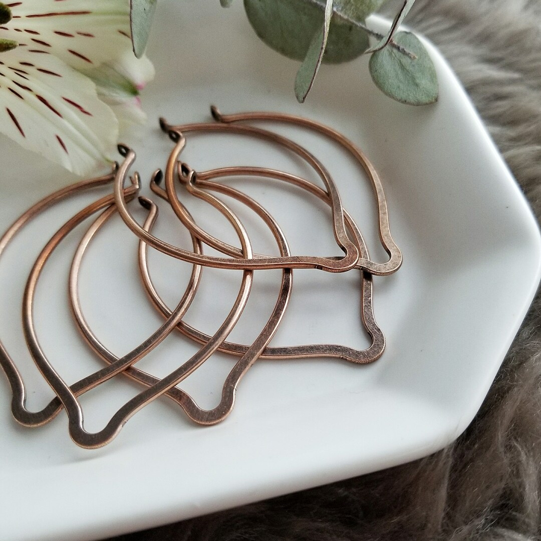 Open Pointed Oval Frame - Copper >> 2 Pieces - 51mm X 37mm - Open, Wire ...