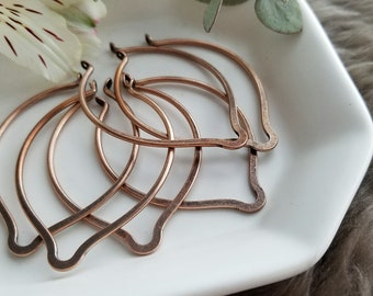Teardrop Wire Frame Antique Copper 2 Pieces 45mm Pear Shape, Round Wire ...