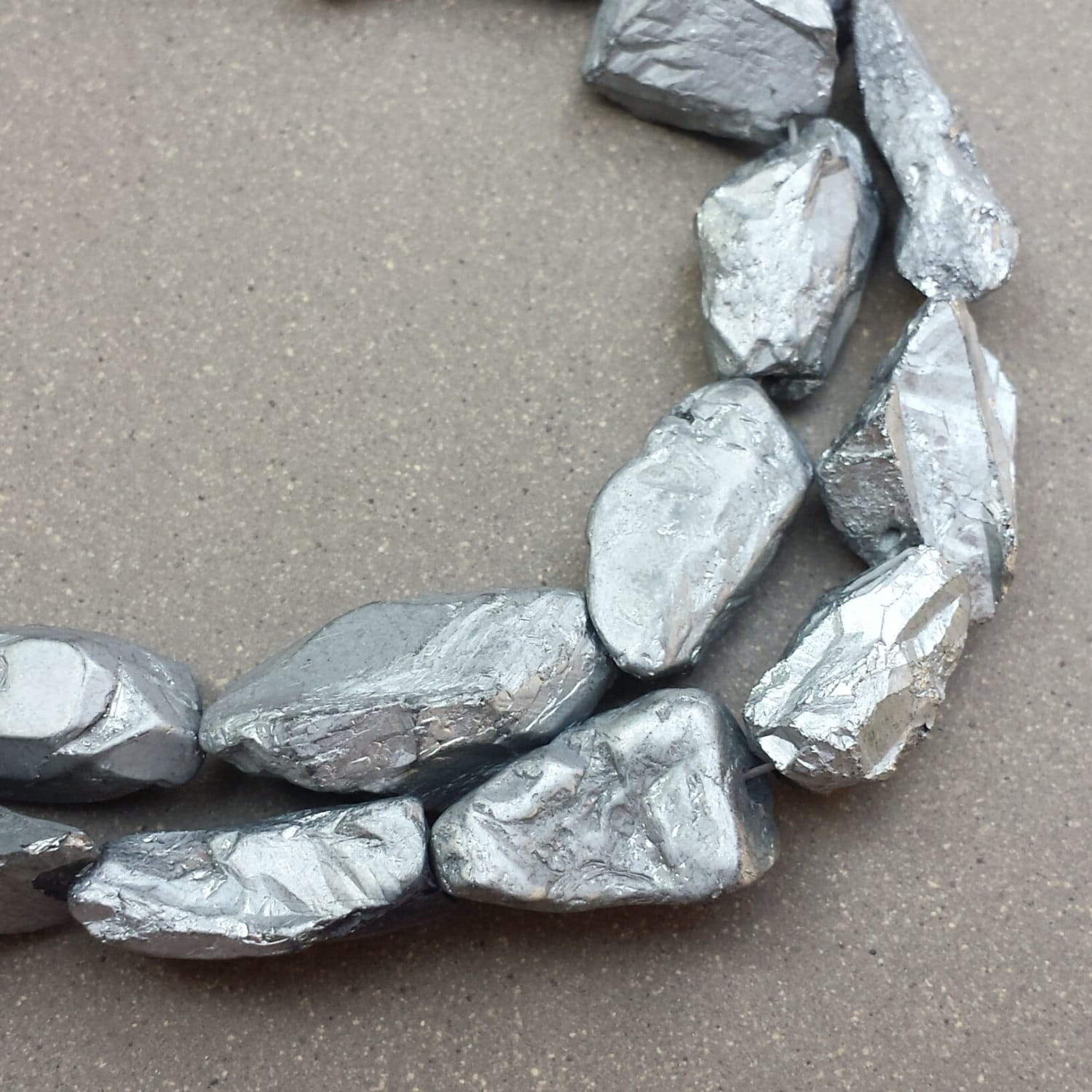 Silver Titanium Quartz Nuggets 7.5 Strand - Etsy
