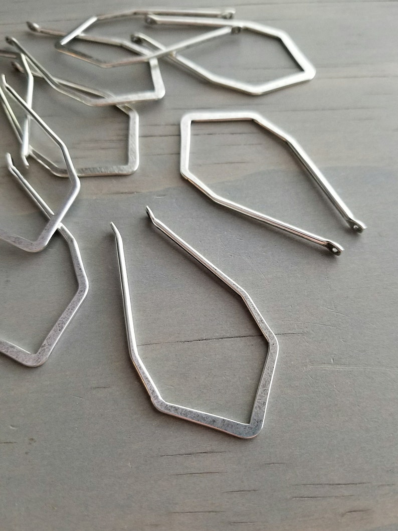 Open Geometric Frame Silver 2 Pieces 51mm X 26mm | Etsy