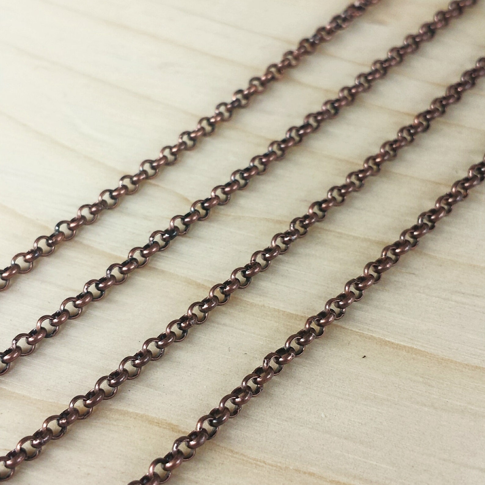 Antique Copper 2mm Rolo Chain Bulk Chain 5 10 25 or 50 | Etsy