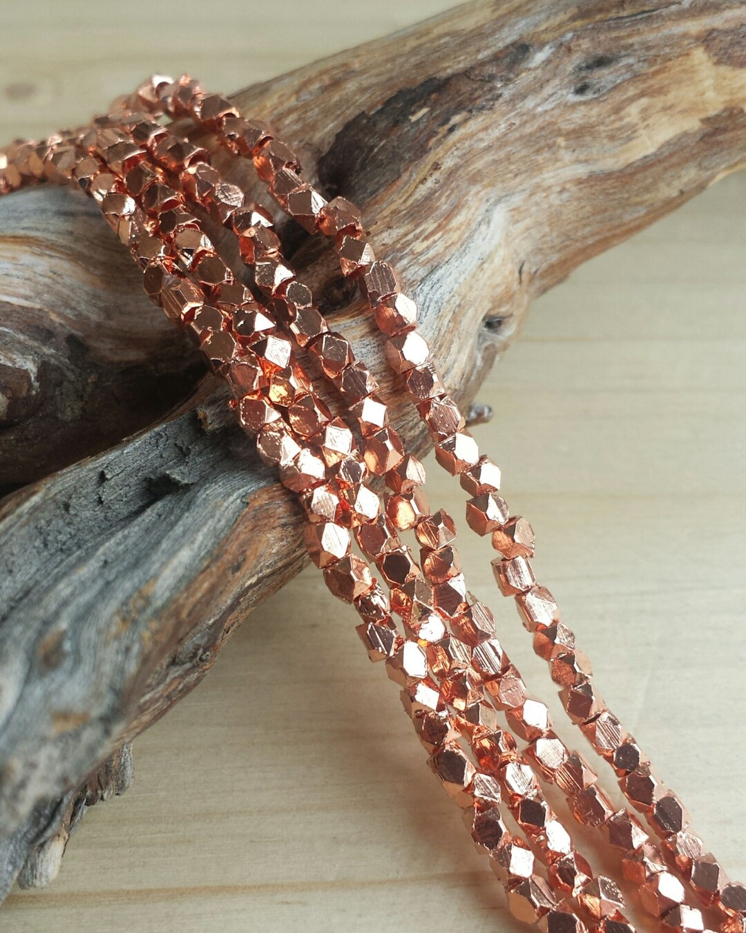Copper - 2-2.5mm Faceted Metal Beads - Cornerless Cubes - Shiny Copper ...