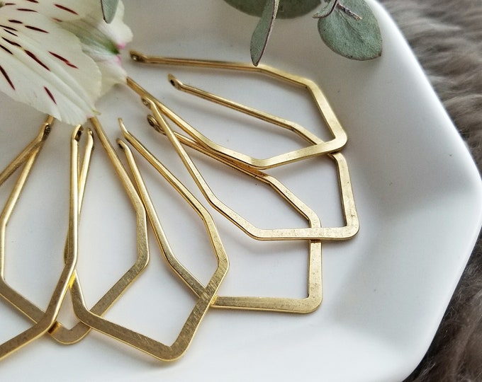 Open Geometric Frame Gold 2 Pieces 51mm X 26mm - Etsy