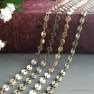 4mm Round Disc Chain - Antique Brass Finish - Bulk Chain, 1 Feet, 3 ...