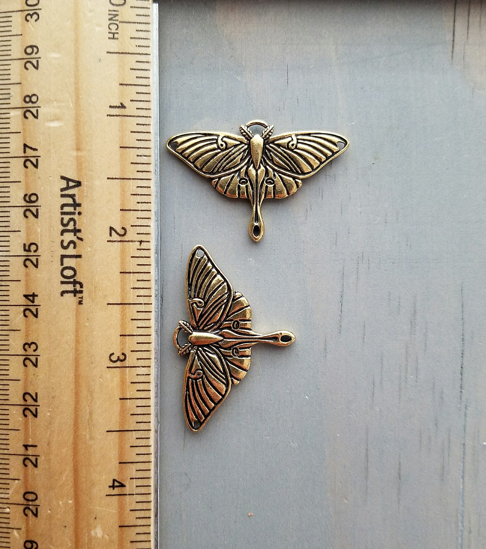 Luna Moth Link Gold 2 Pieces 4 Holes 39.4mm - Etsy