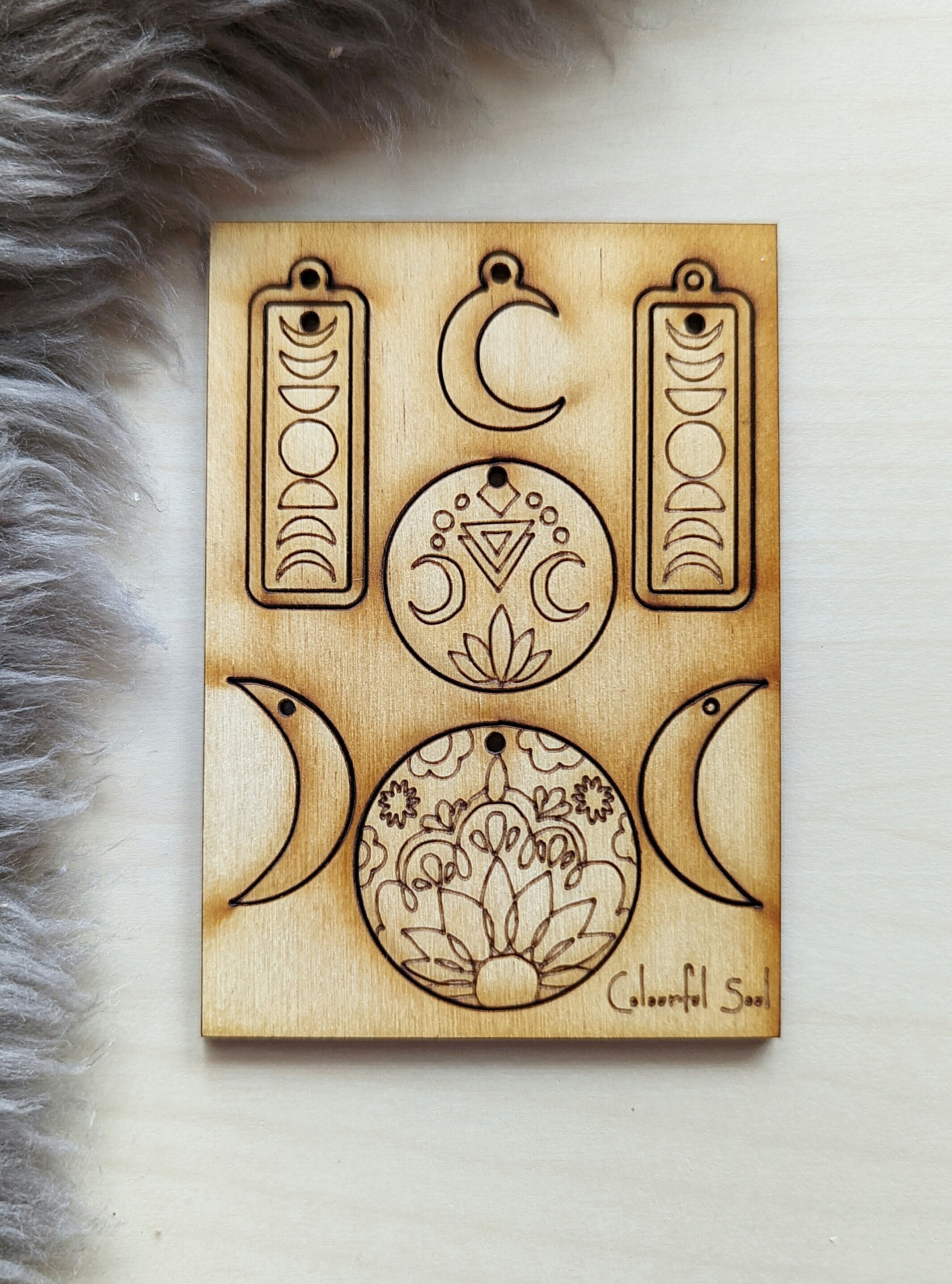 Lunar Phase Wood Pop Out Findings >> 9 Pieces of Paintable Birch Wood ...