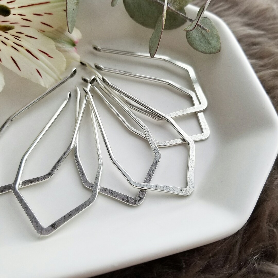 Open Geometric Frame - Silver >> 2 Pieces - 51mm X 26mm - Open Diamond ...