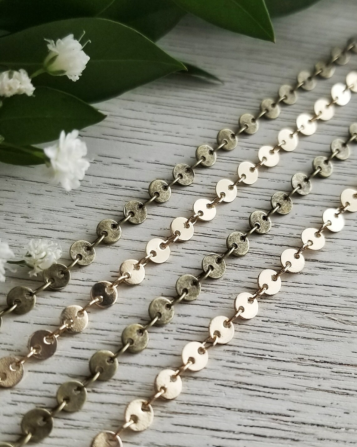 4mm Round Disc Chain - Antique Brass Finish - Bulk Chain, 1 Feet, 3 ...