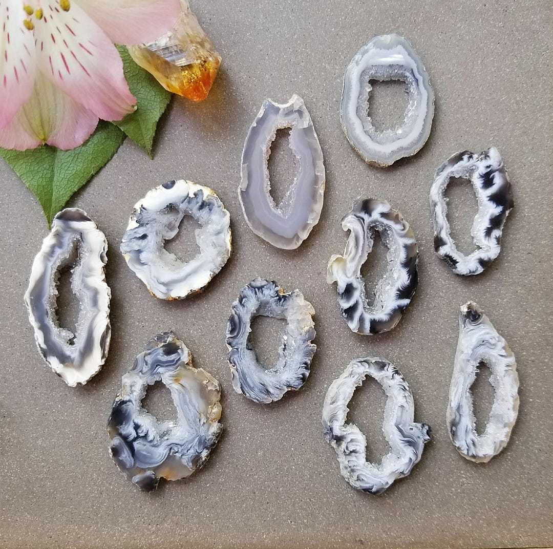 Natural Oco Geode Slice - 1 Piece - You Pick! - Gray, Black, White Oco ...