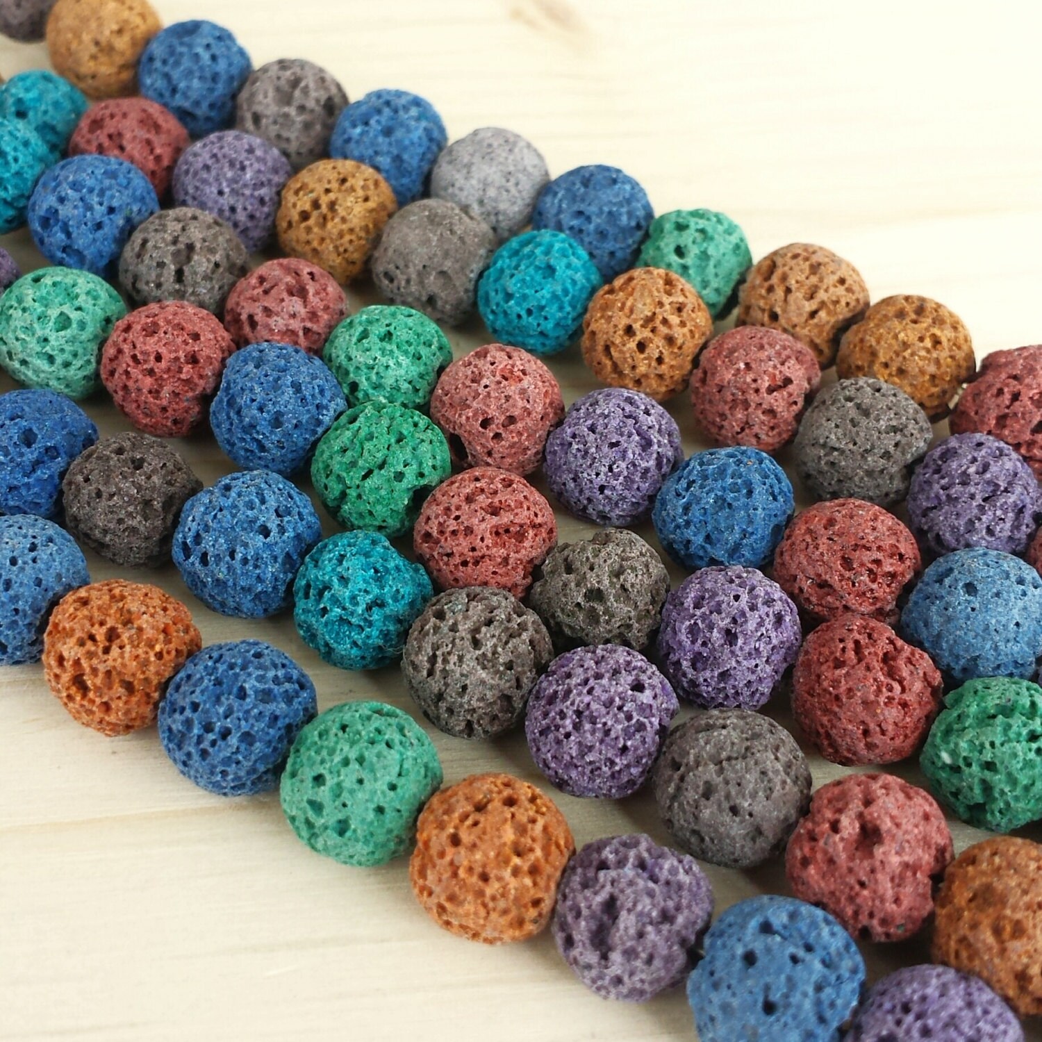 Lava Beads 8mm Rounds 16 Strand | Etsy