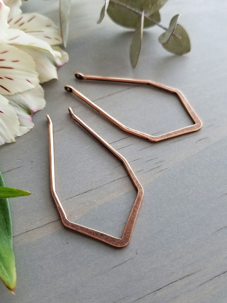 Open Geometric Frame Copper 2 Pieces 51mm X 26mm - Etsy