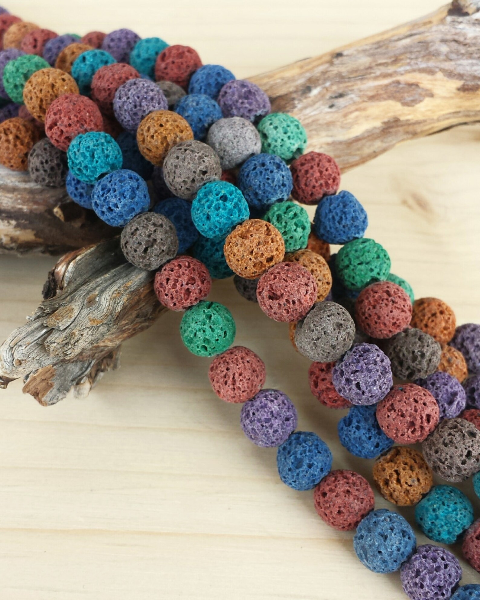 Lava Beads 8mm Rounds 16 Strand | Etsy