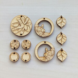 Garden Roses Wood Pop Out Findings >> 10 Pieces of Paintable Birch Wood ...